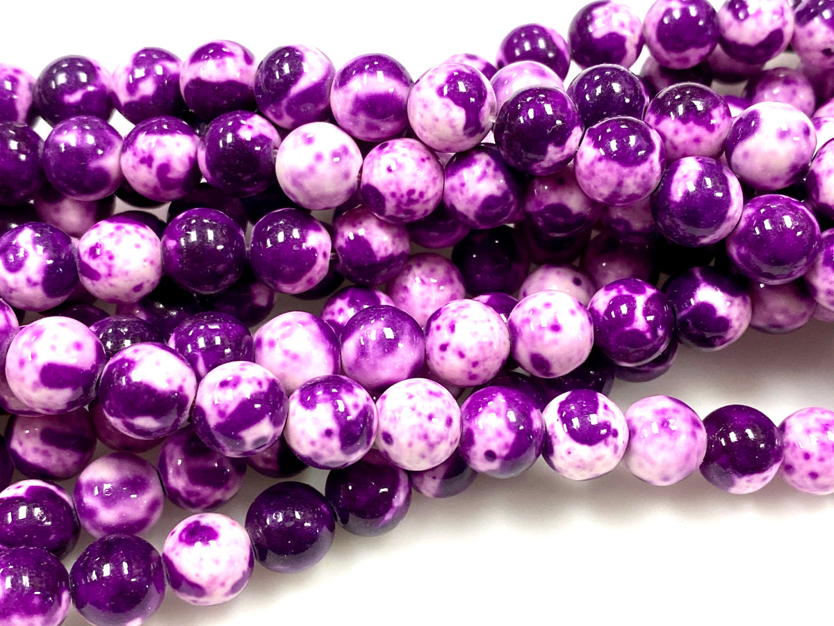 Natural Purple Rain Jasper Beads / Faceted Round Shape Beads / Healing ...