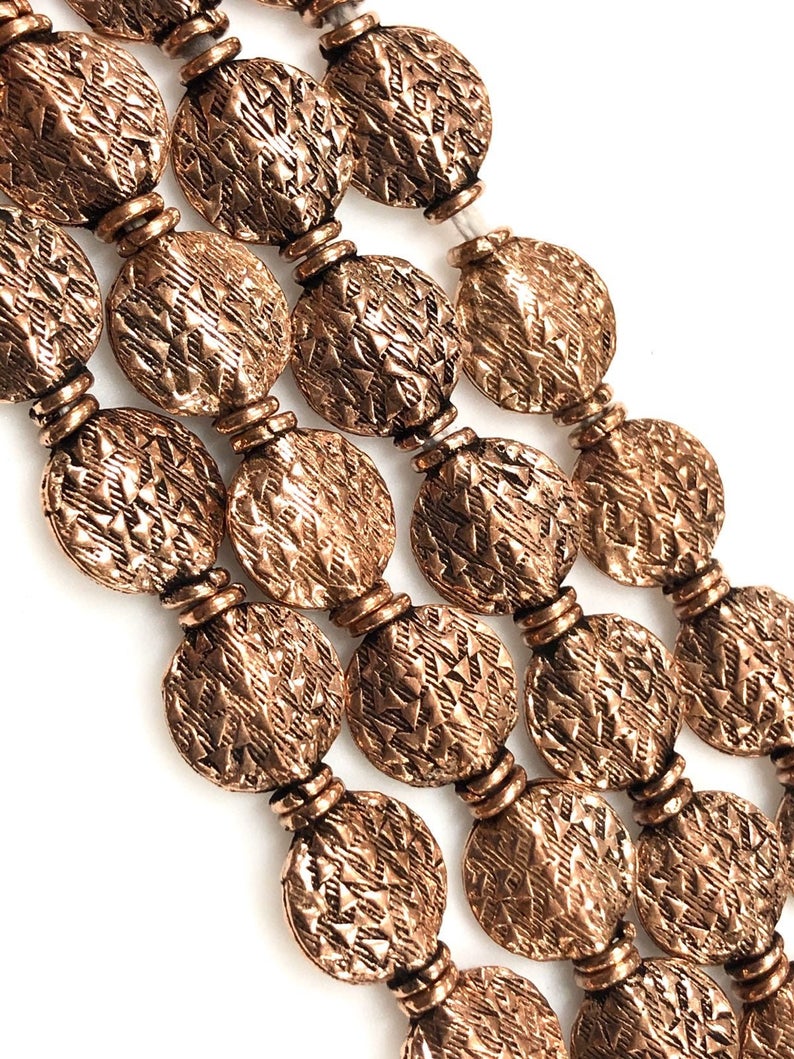 Pure Solid Copper Bali Style Spacer Beads, Copper Beads 25 Pcs ...
