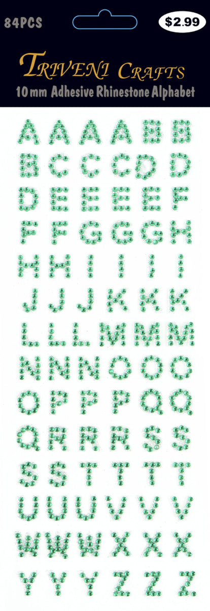 Rhinestone A-Z Letters - Emerald – Triveni Crafts