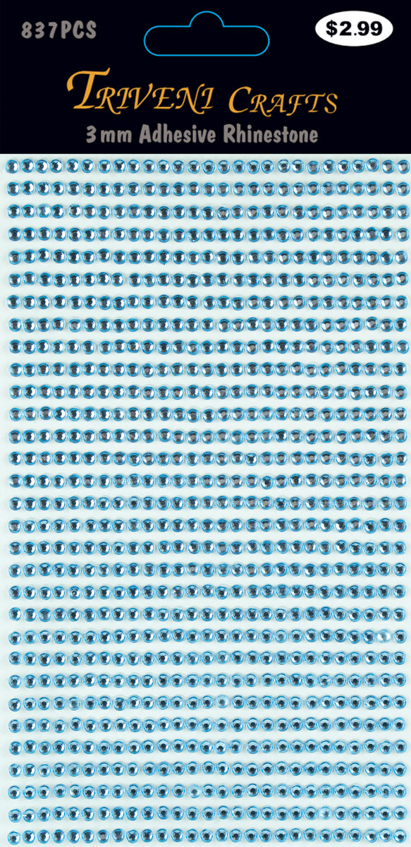 Rhinestone Dot Stickers - 3mm - Light Blue – Triveni Crafts