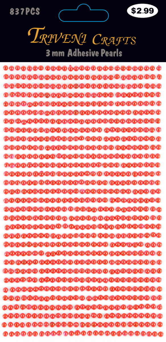 Pearl Dot Stickers - 3mm - Red – Triveni Crafts