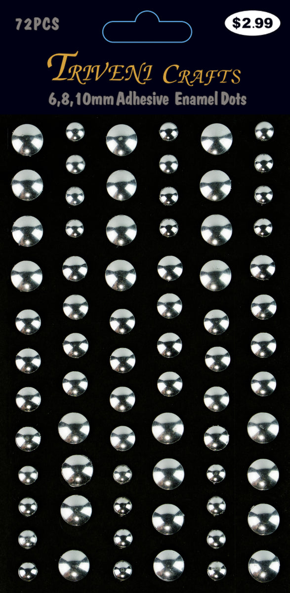Enamel Dots Stickers - 6-10mm - Silver – Triveni Crafts