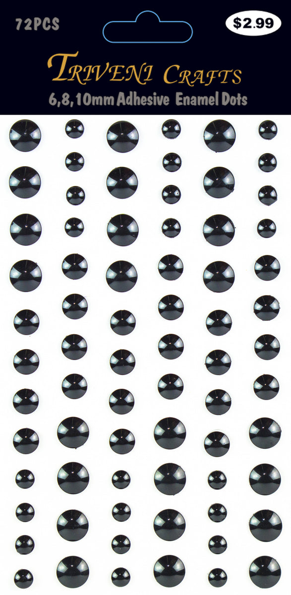 Enamel Dots Stickers - 6-10mm - Jet Black – Triveni Crafts
